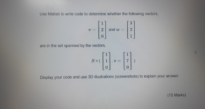 Solved Use Matlab To Write Code To Determine Whether The 3115
