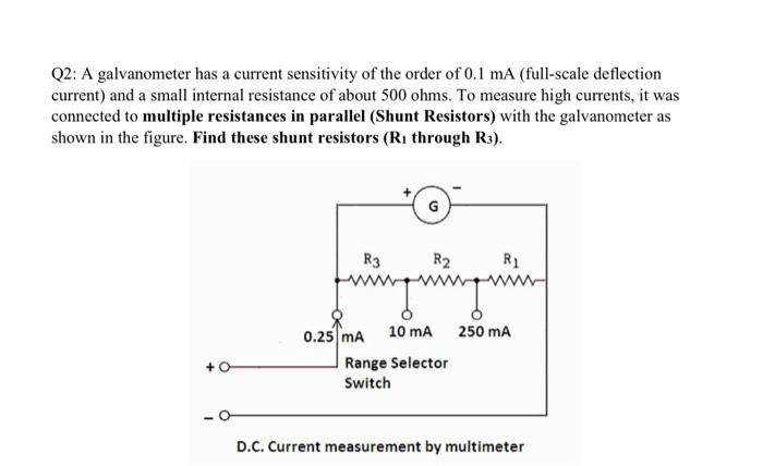 Solved Q2: A galvanometer has a current sensitivity of the | Chegg.com