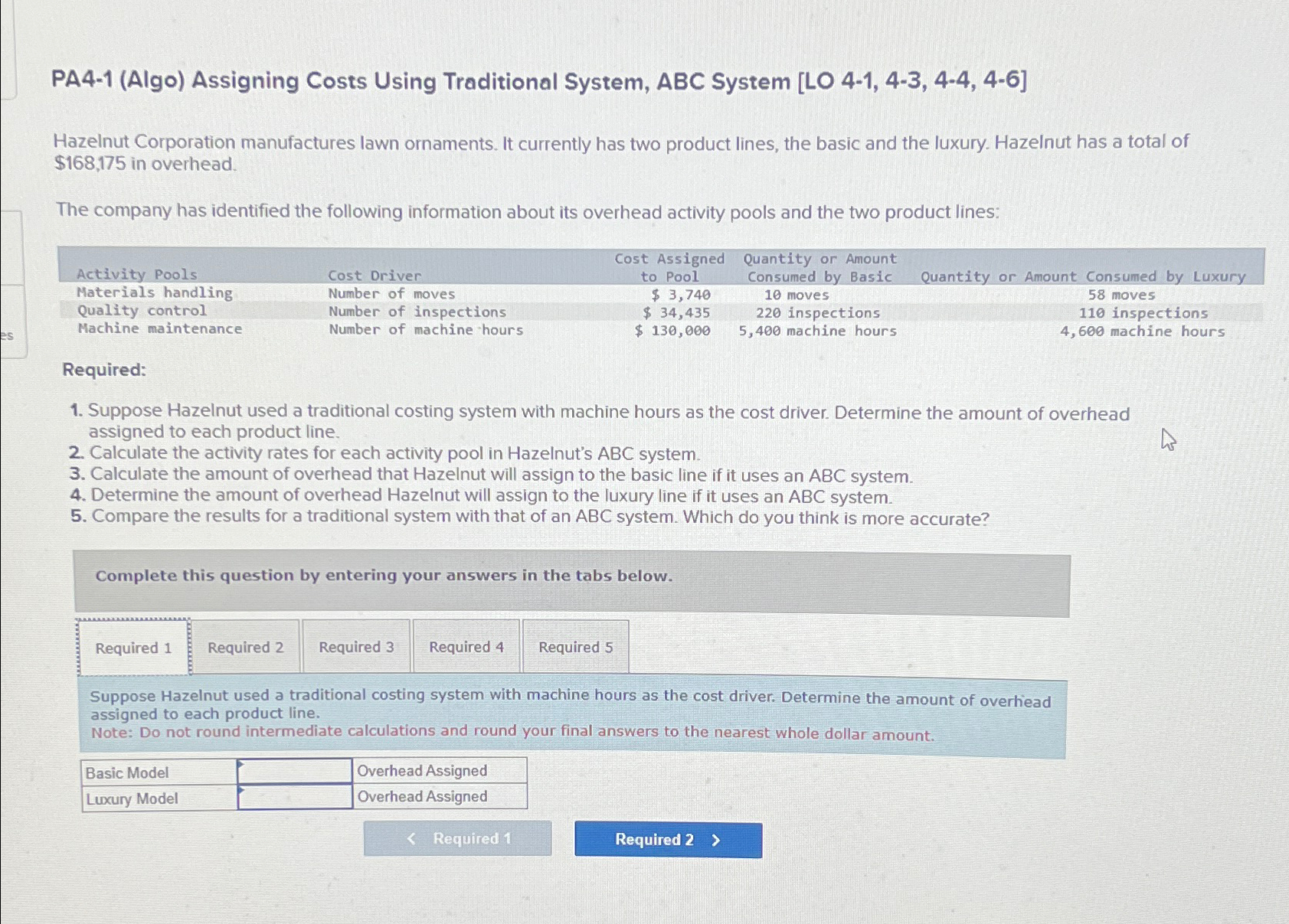 Solved PA4-1 (Algo) ﻿Assigning Costs Using Traditional | Chegg.com