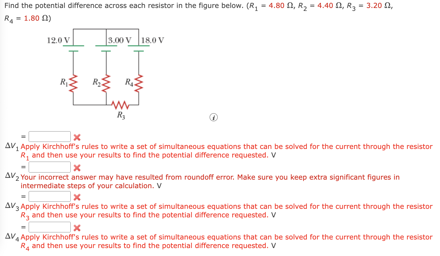 Solved Find the potential difference across each resistor in | Chegg.com