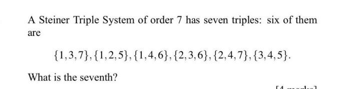 Solved A finite projective geometry has 13 points, and four | Chegg.com