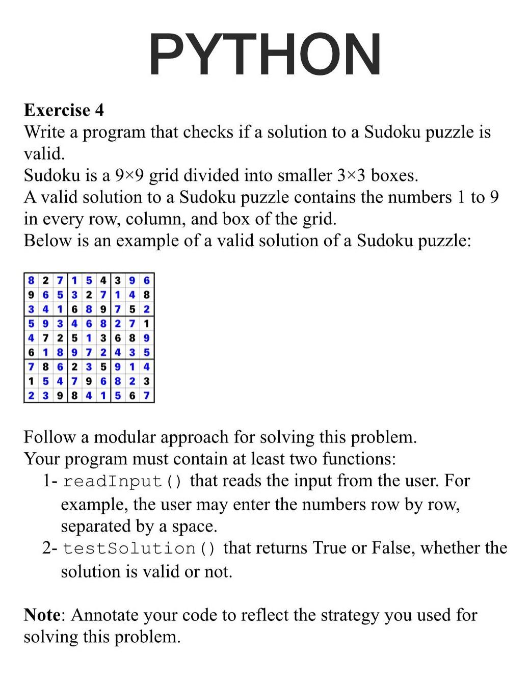 Solved Python Exercise 4 Write A Program That Checks If A 9939