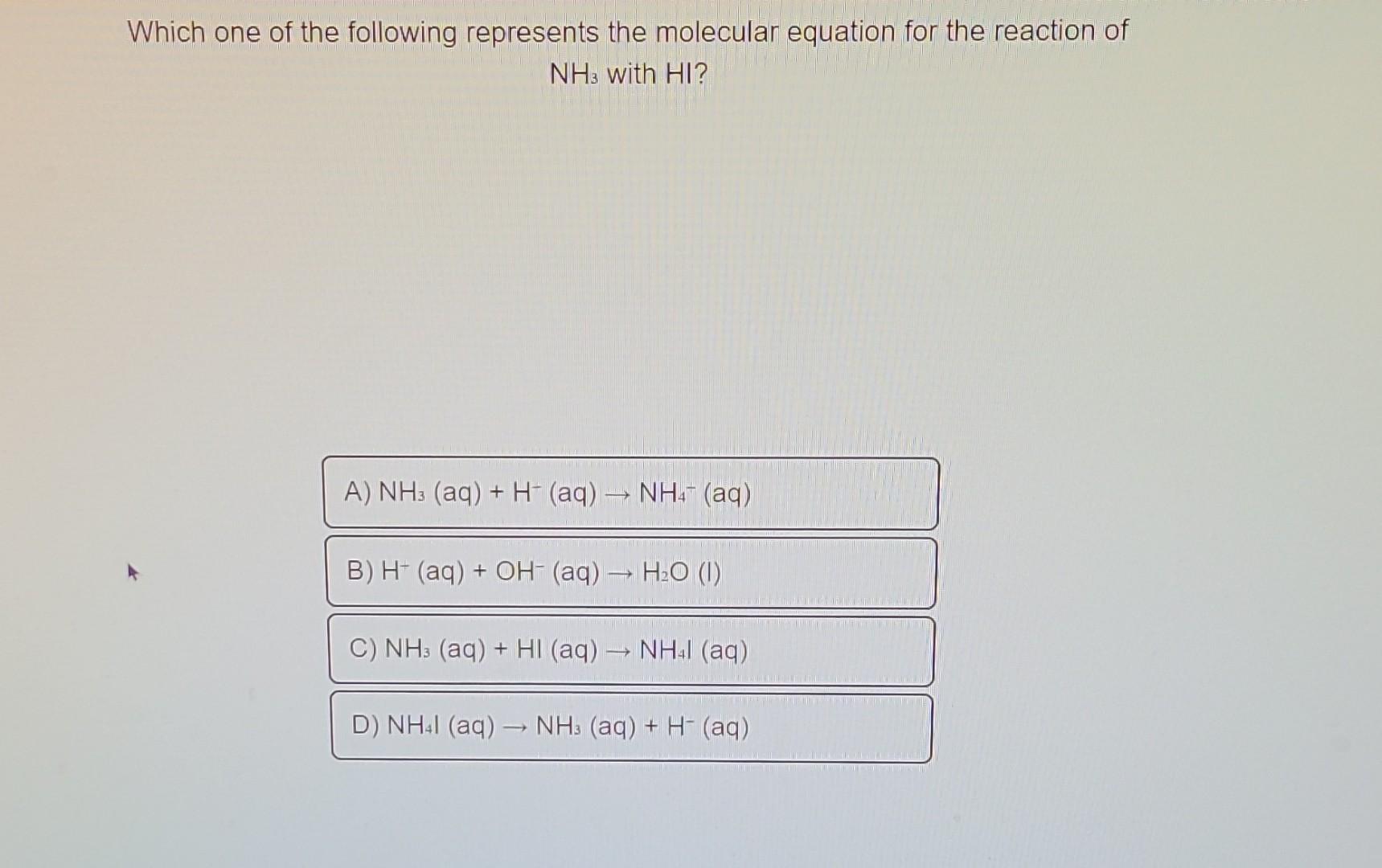 Solved Which one of the following represents the molecular | Chegg.com