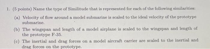 Solved 1. (5 points) Name the type of Similitude that is | Chegg.com