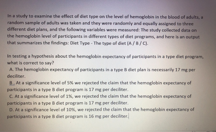 Solved Means and Std Deviations Std Err Level Number Mean | Chegg.com
