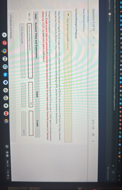 thon wiley com/was/ui/N2/assessment player/index | Chegg.com