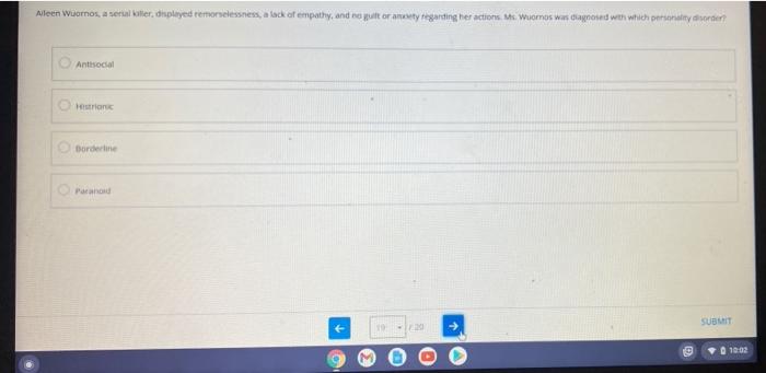 Solved Aileen Wuornos, a seller displayed remorselessness, a | Chegg.com