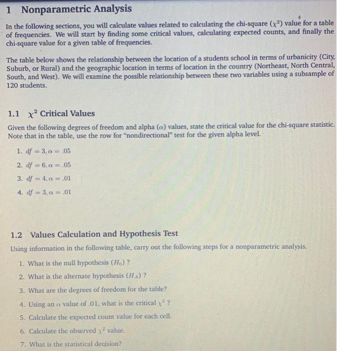 Solved 1 Nonparametric Analysis In the following sections, | Chegg.com