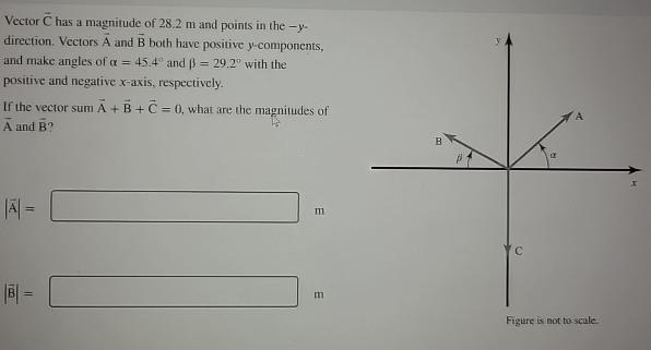 Solved Vector vec(C) ﻿has a magnitude of 28.2m ﻿and points | Chegg.com