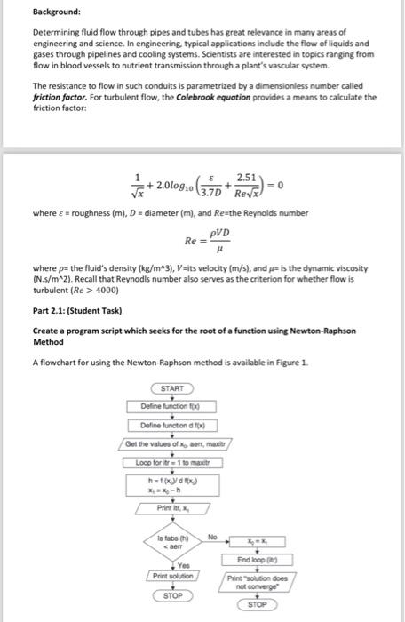 Solved Background: Determining fluid flow through pipes and | Chegg.com