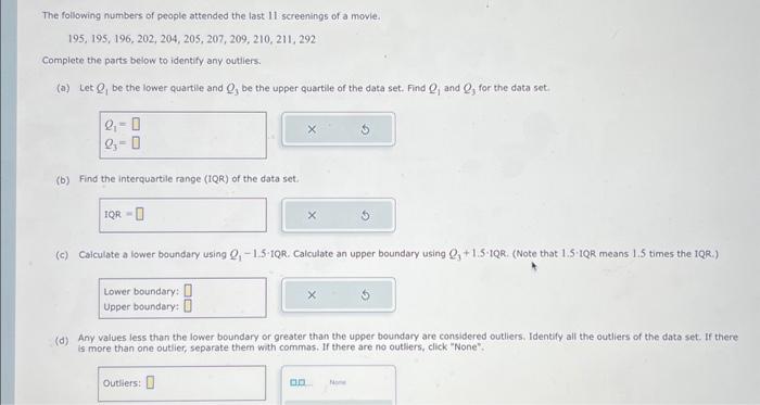 Solved The following numbers of people attended the last 11 | Chegg.com