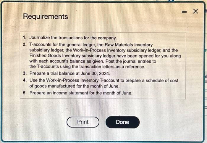 Journalize the transactions for the company.Post the | Chegg.com