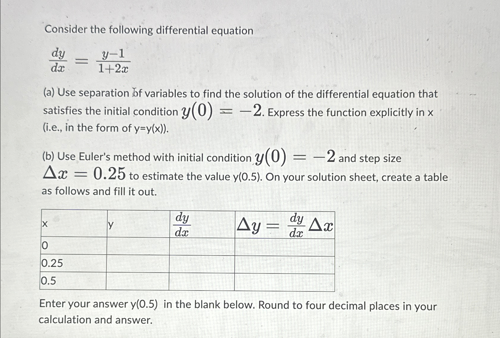 Solved Consider the following differential | Chegg.com