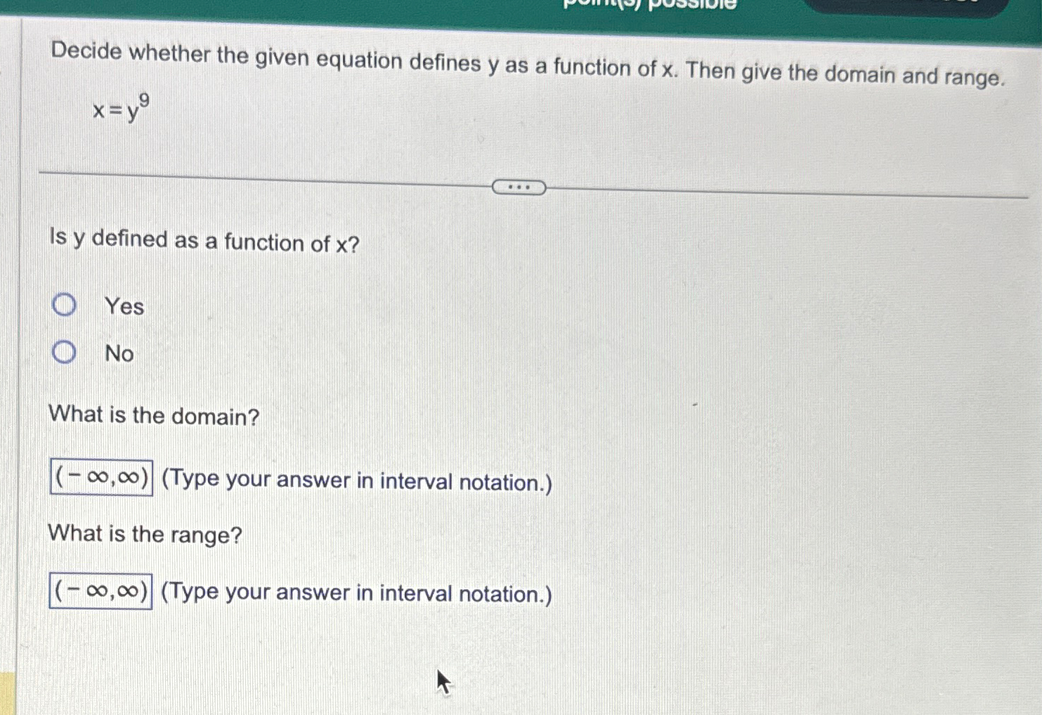 Solved Decide whether the given equation defines y ﻿as a | Chegg.com