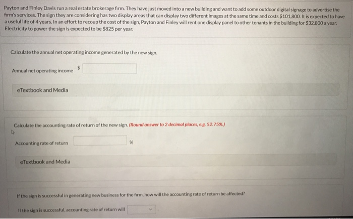 Solved Payton and Finley Davis run a real estate brokerage | Chegg.com