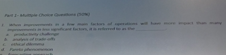 Solved Part 1- ﻿Multtple Cholce Questions (50%)When | Chegg.com