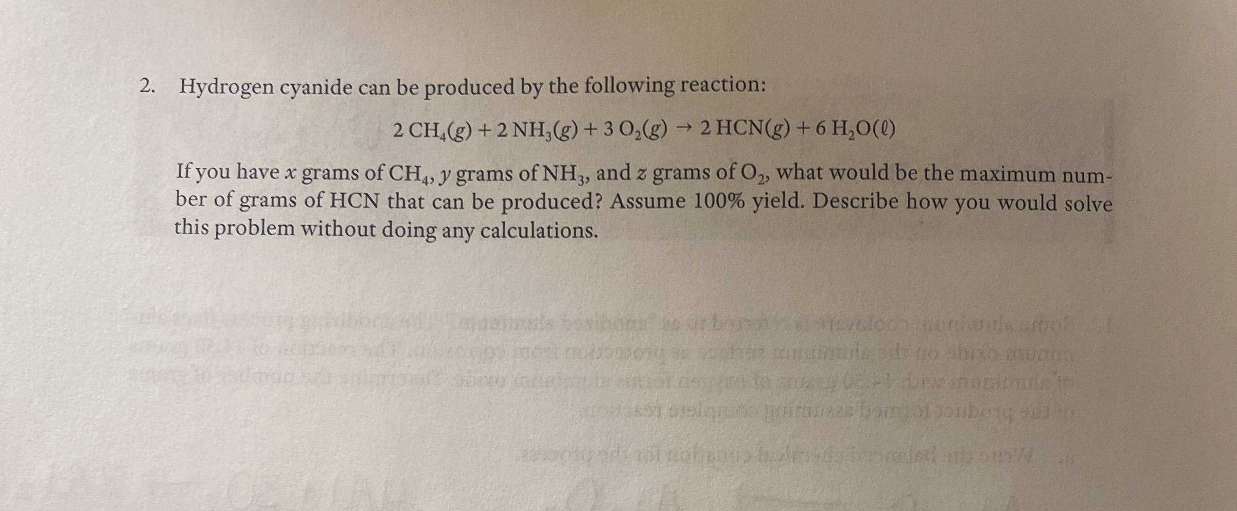 Solved Hydrogen cyanide can be produced by the following | Chegg.com