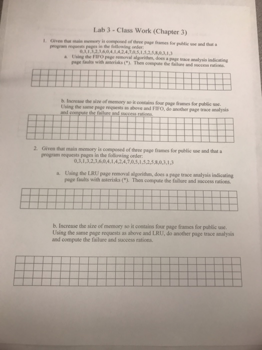 Solved Lab 3 Class Work Chapter 3 Oiven That Main Memory 