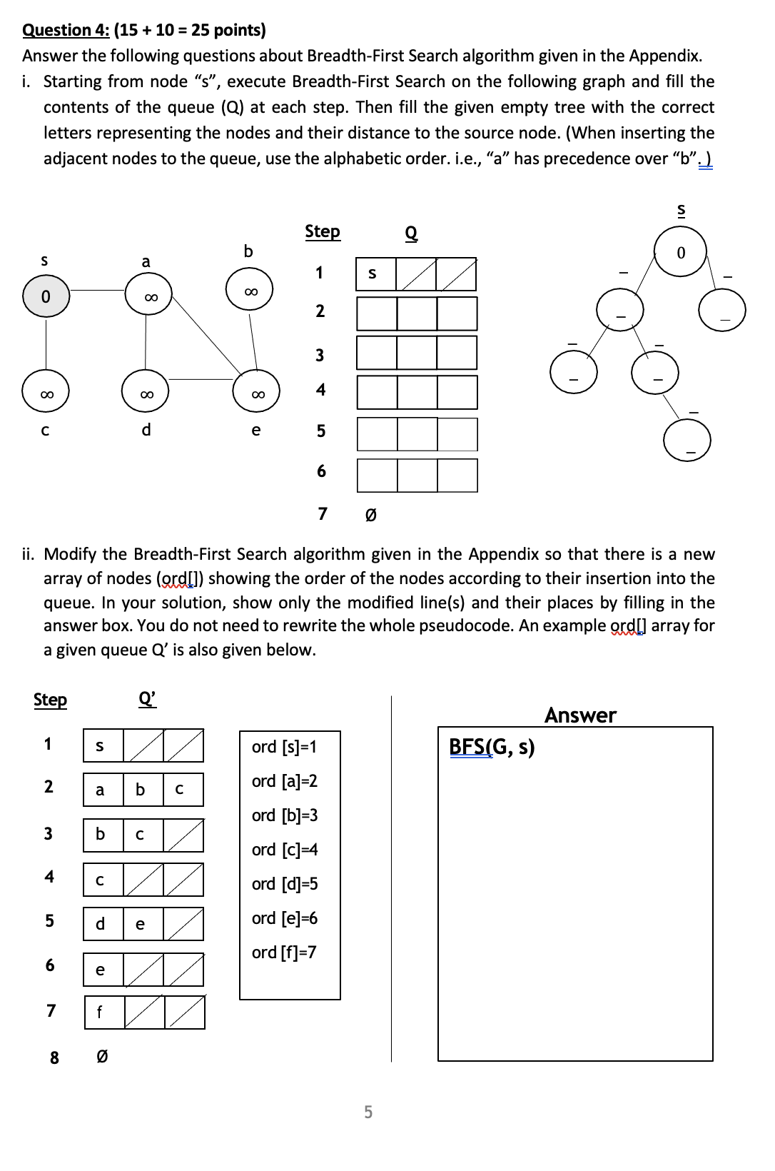 Solved Answer the following questions about Breadth-First | Chegg.com