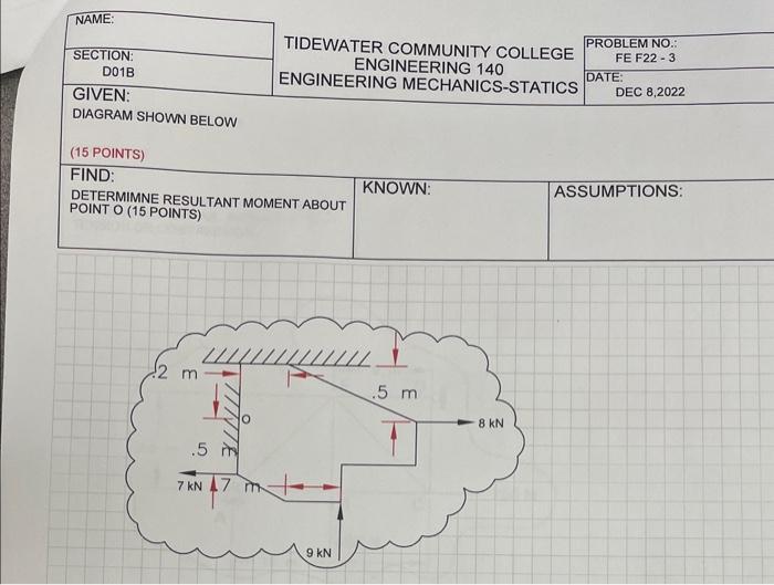 Solved NAME: DIAGRAM SHOWN BELOW (15 POINTS) FIND: | Chegg.com