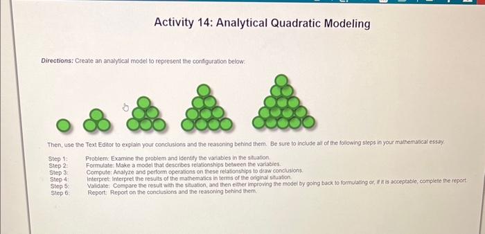 Solved Activity 14: Analytical Quadratic Modeling | Chegg.com