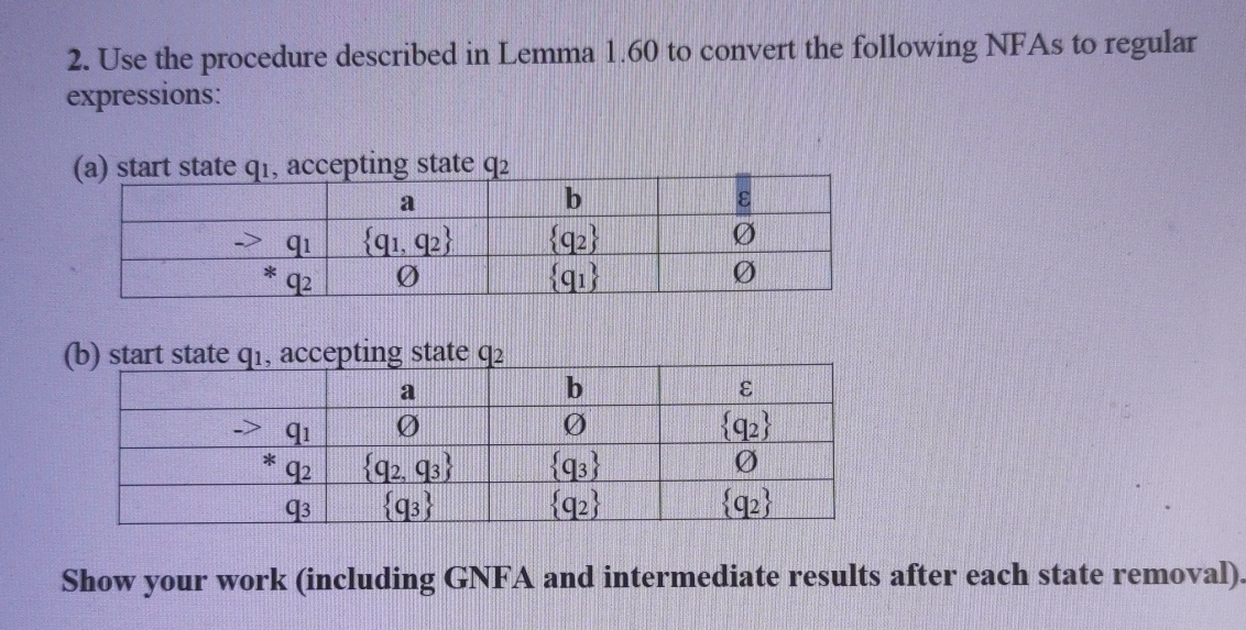Solved Use the procedure described in Lemma 1.60 ﻿to convert | Chegg.com
