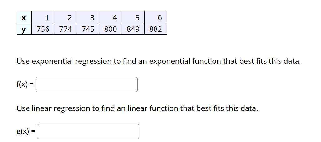 Solved Use exponential regression to find an exponential | Chegg.com