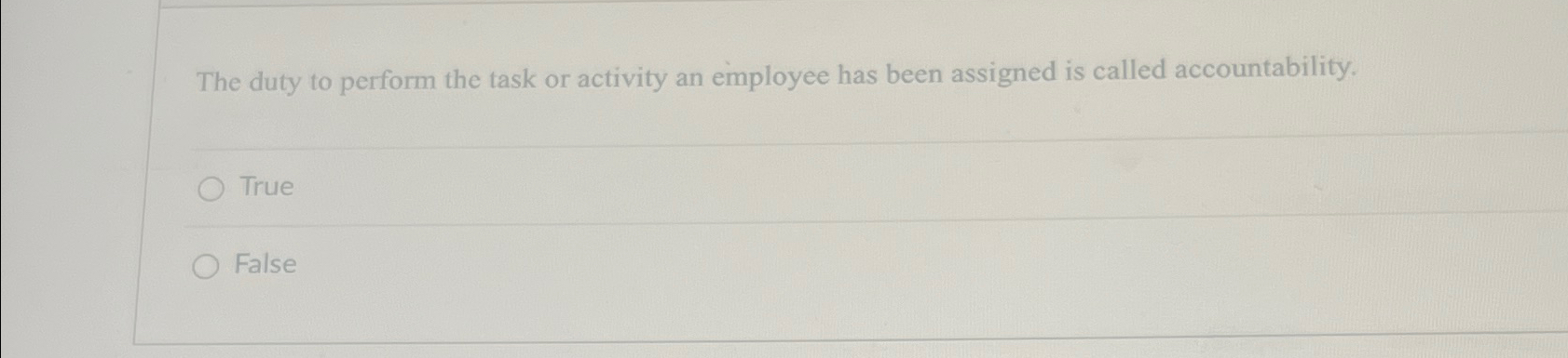 Solved The duty to perform the task or activity an employee | Chegg.com