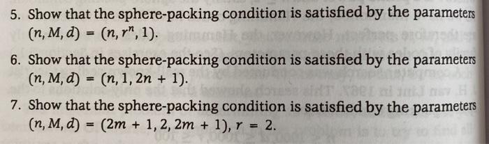 5. Show that the sphere-packing condition is | Chegg.com