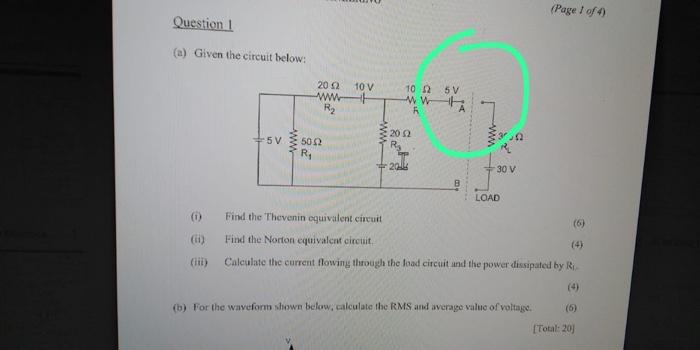 (a) Given the circuit below: (i) Find the Thevenin | Chegg.com