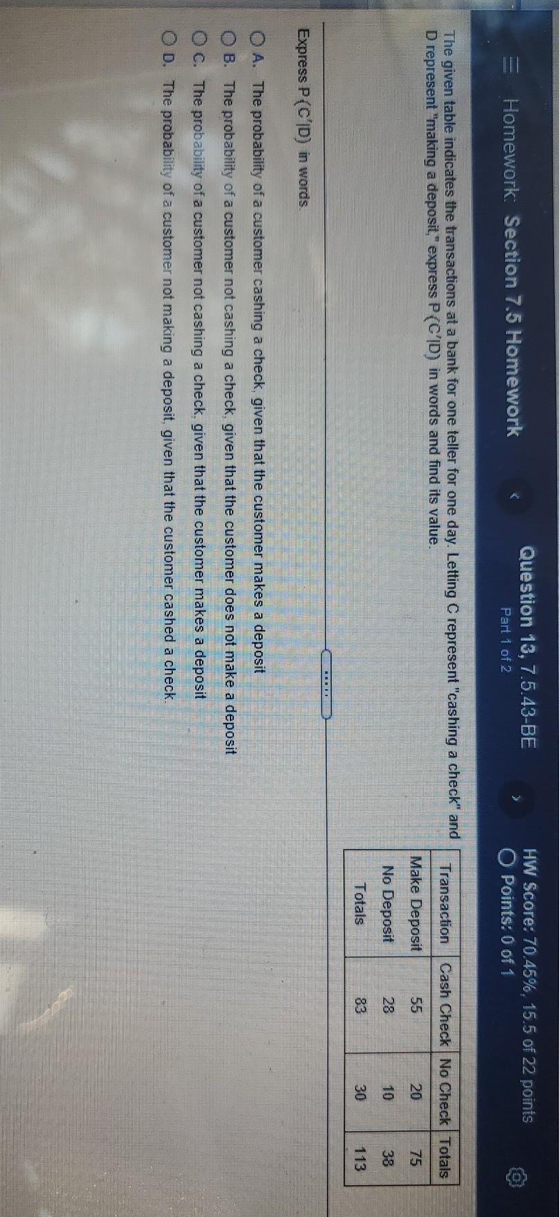 Solved Homework Section 7 5 Homework Question 13 7 5 43 Be