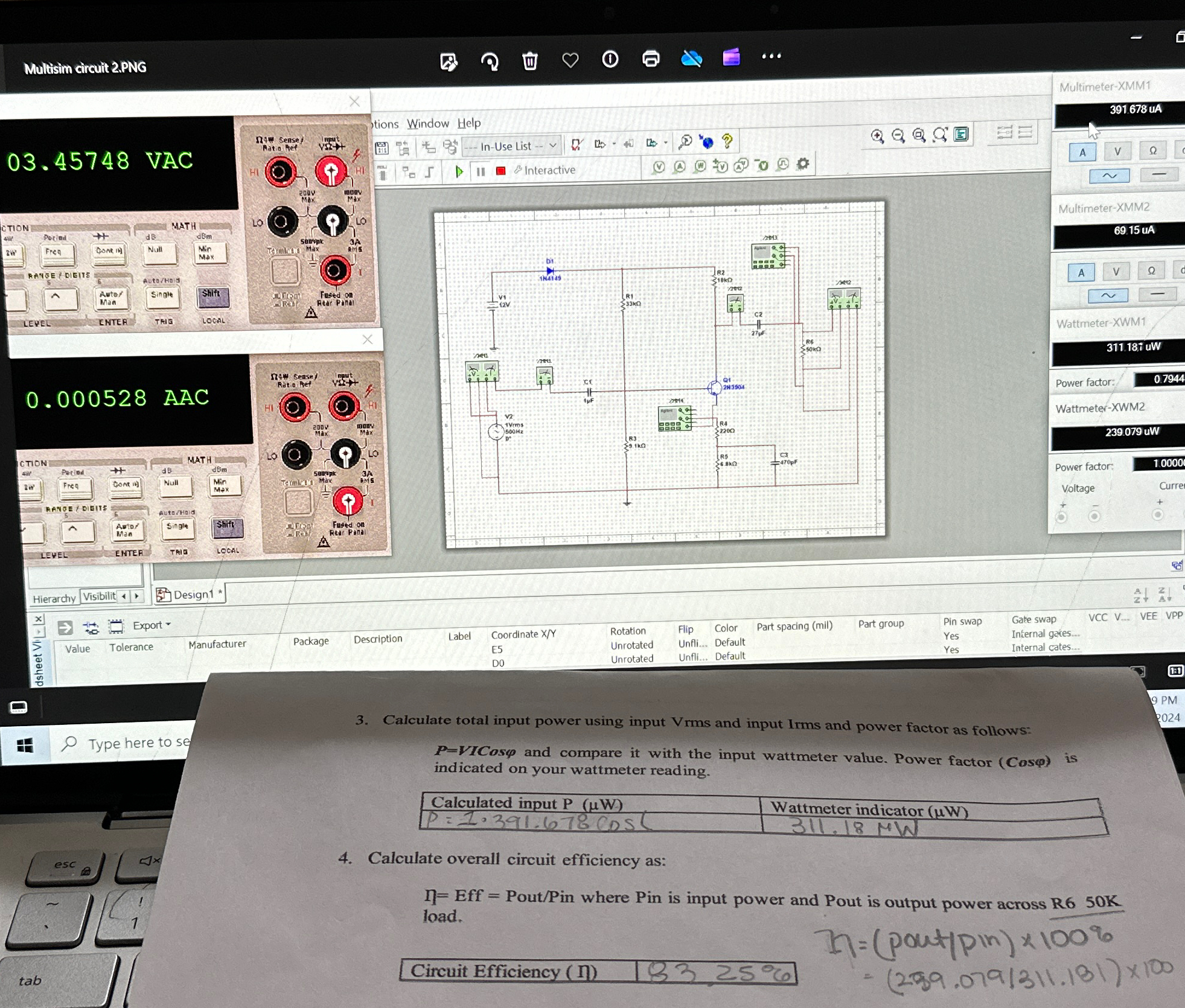 Solved Multisim circuit 2.PNGIf 0 ﻿Typehere to se3. | Chegg.com