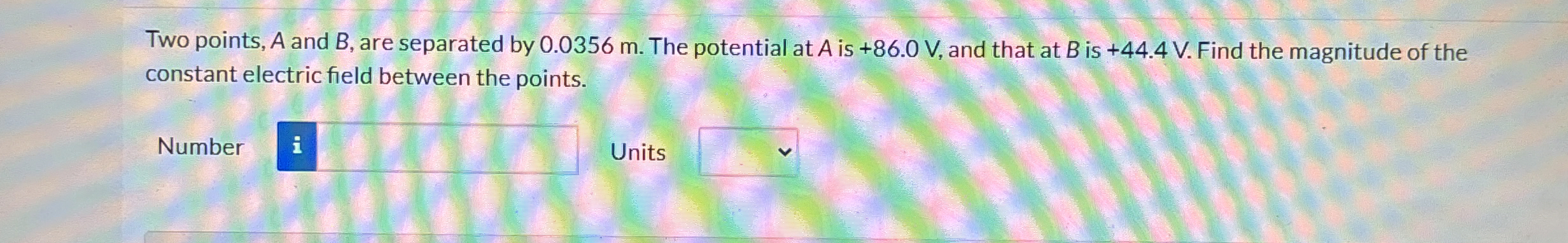 Solved Two points, A and B, ﻿are separated by 0.0356 ﻿m . | Chegg.com