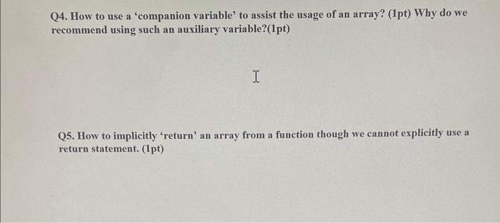 Solved Q4. How to use a 'companion variable' to assist the | Chegg.com