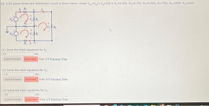 Solved Q3. A DC power three-wire distribution circuit is | Chegg.com