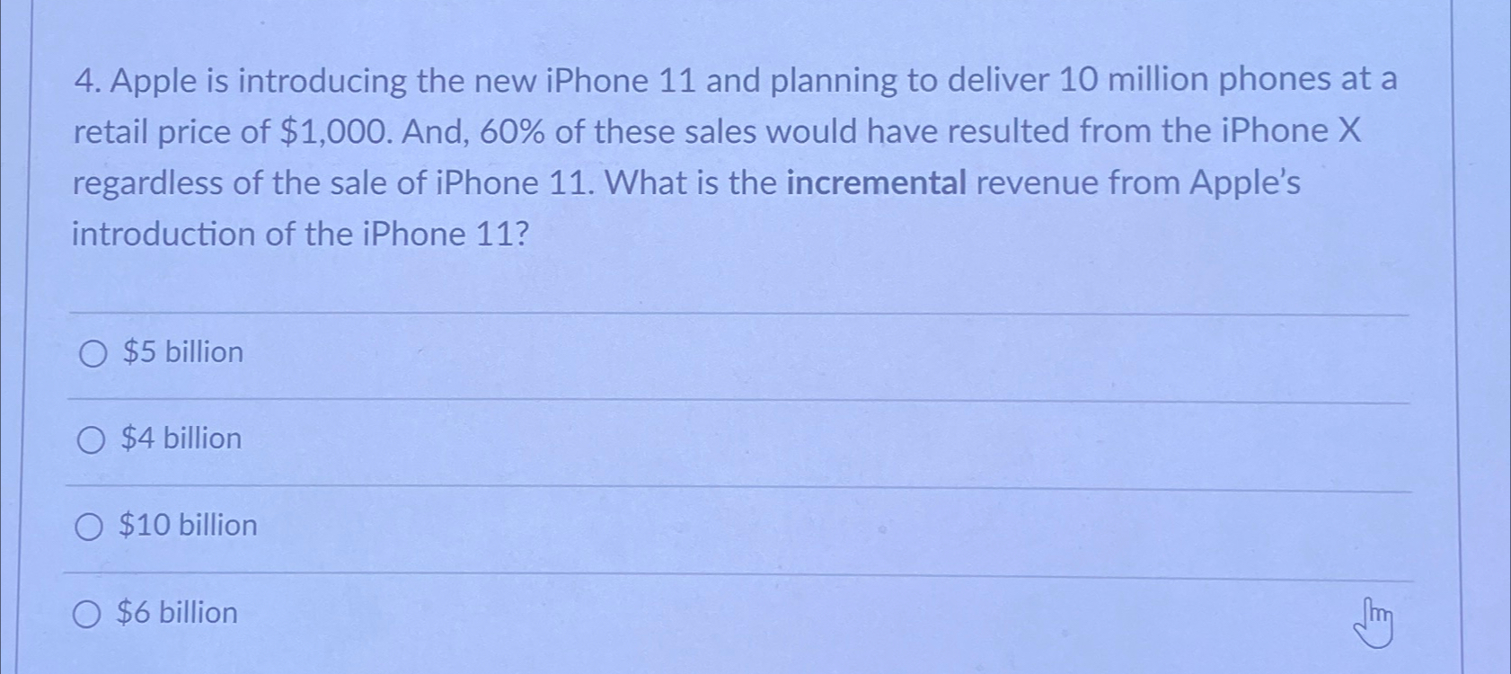 Solved Apple is introducing the new iPhone 11 ﻿and planning | Chegg.com