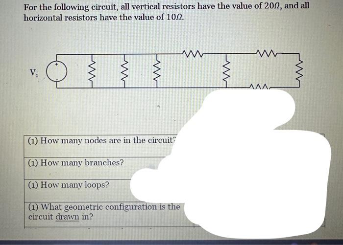 Solved For the following circuit, all vertical resistors | Chegg.com