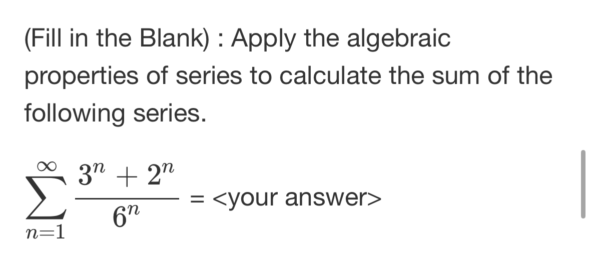 Solved (Fill in the Blank) ﻿: Apply the algebraic properties | Chegg.com