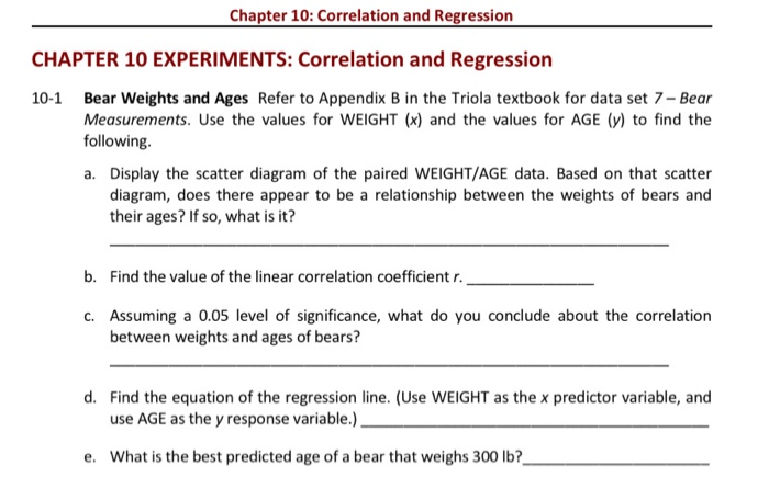 Solved Chapter 10: Correlation and Regression CHAPTER 10 | Chegg.com