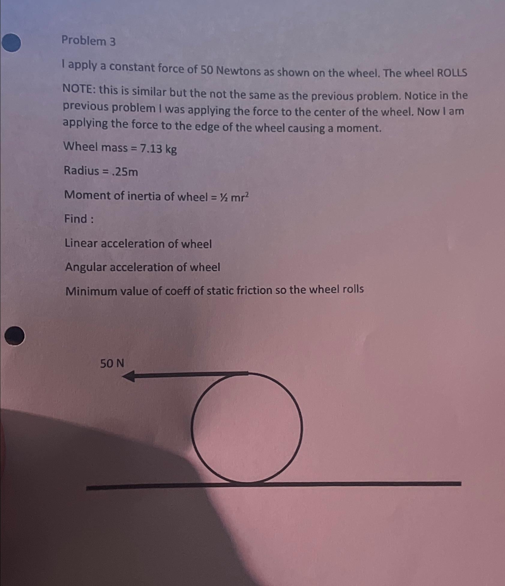 Solved Problem 3I apply a constant force of 50 ﻿Newtons as | Chegg.com