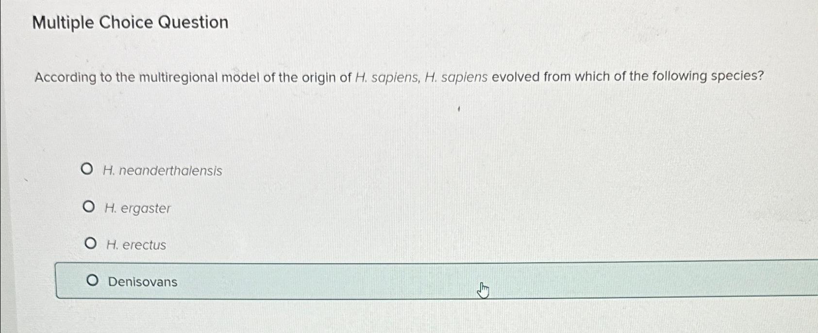 Solved Multiple Choice QuestionAccording to the | Chegg.com