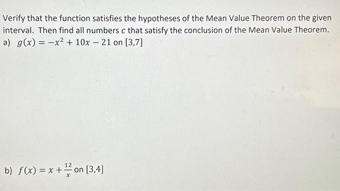 Solved Verify that the function satisfies the hypotheses of | Chegg.com