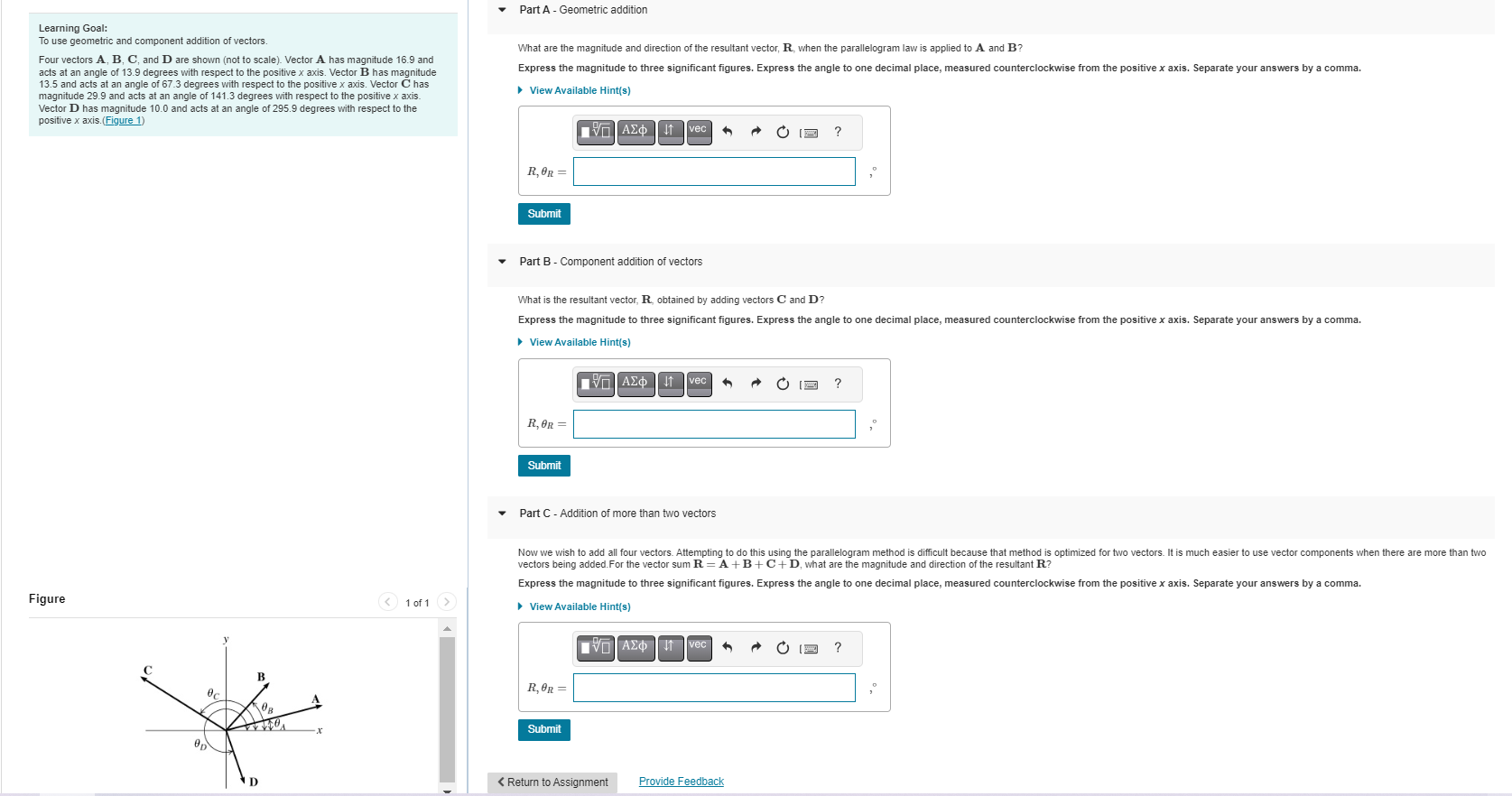 Solved Learning Goal To Use Geometric And Component Addition