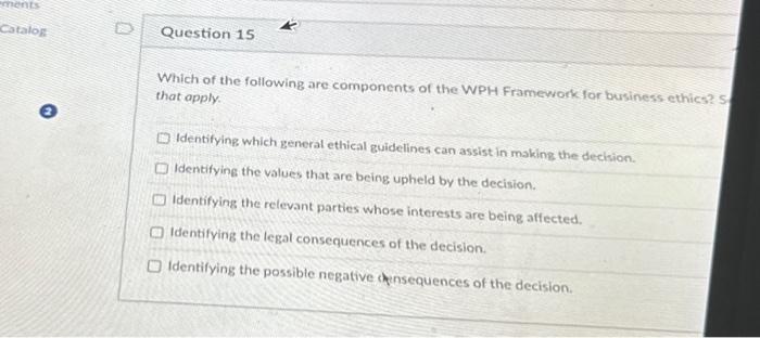 Solved ements Catalog Question 15 Which of the following are | Chegg.com Solved ements Catalog Question 15 Which of the following are | Chegg.com