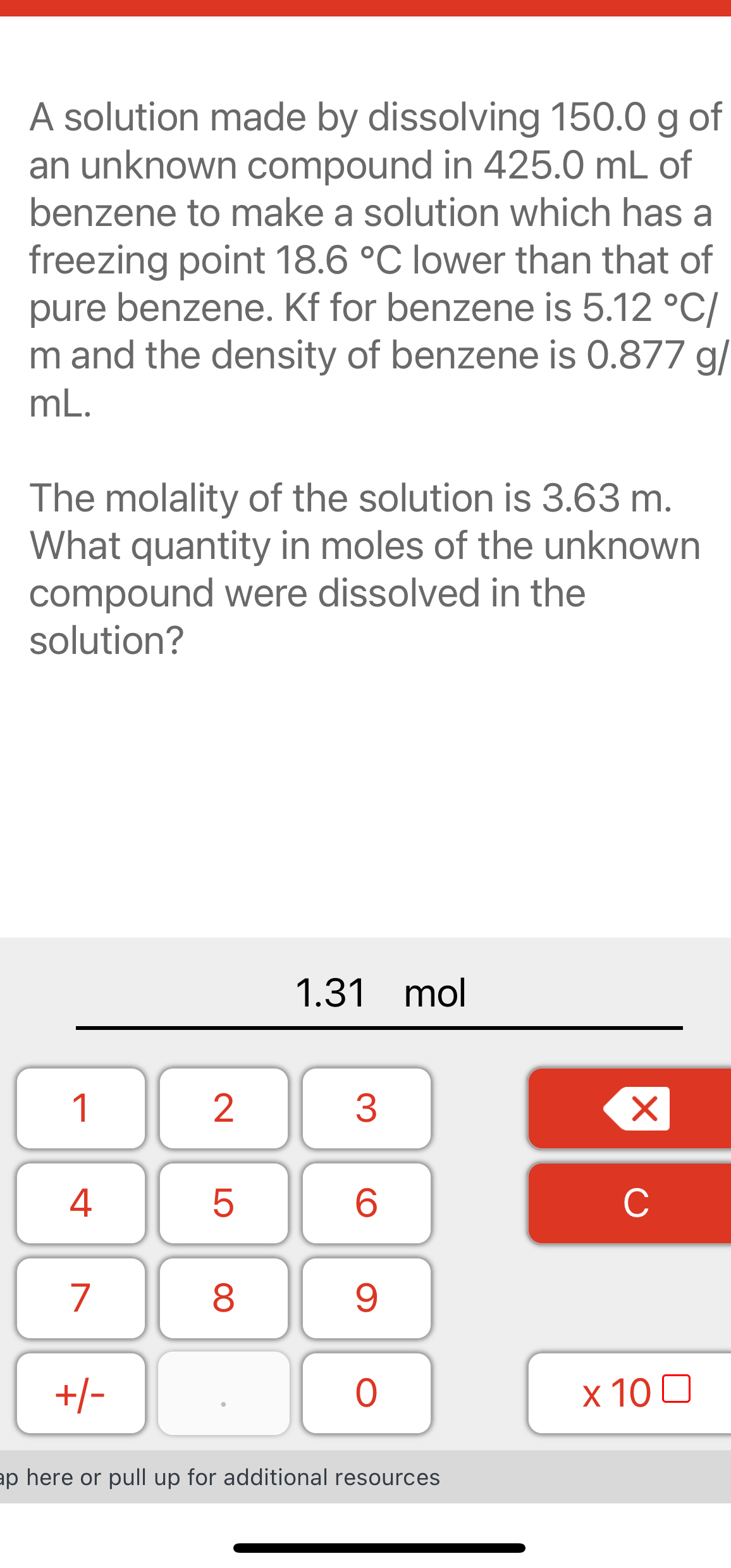 Solved A solution made by dissolving 150.0g ﻿of an unknown | Chegg.com