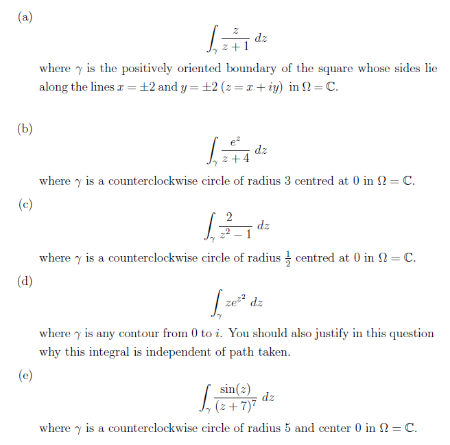 Solved Evaluate each of ﻿the following integrals. Make sure | Chegg.com