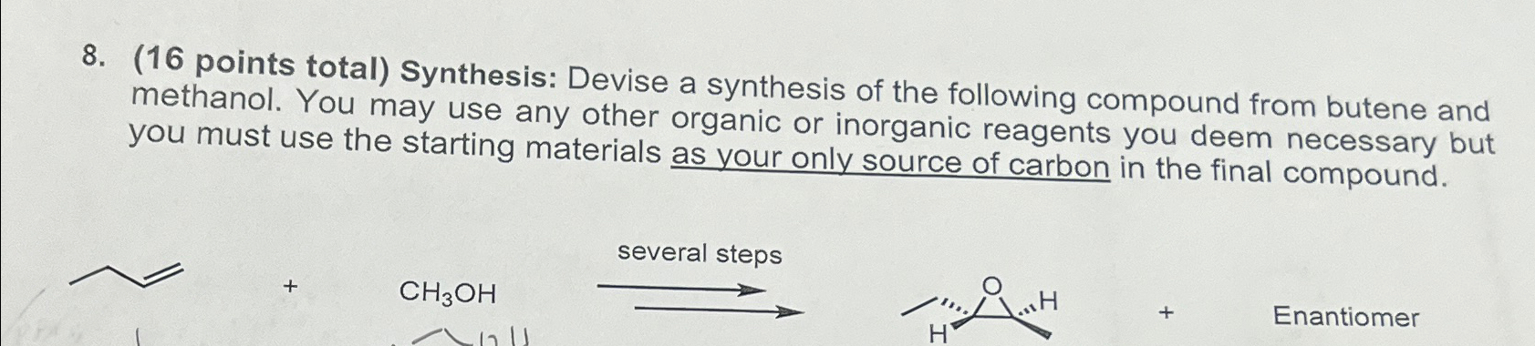 Solved (16 ﻿points total) ﻿Synthesis: Devise a synthesis of | Chegg.com