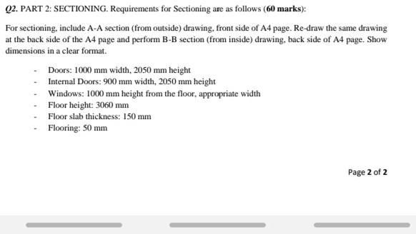 Q2. PART 2: SECTIONING. Requirements for Sectioning | Chegg.com