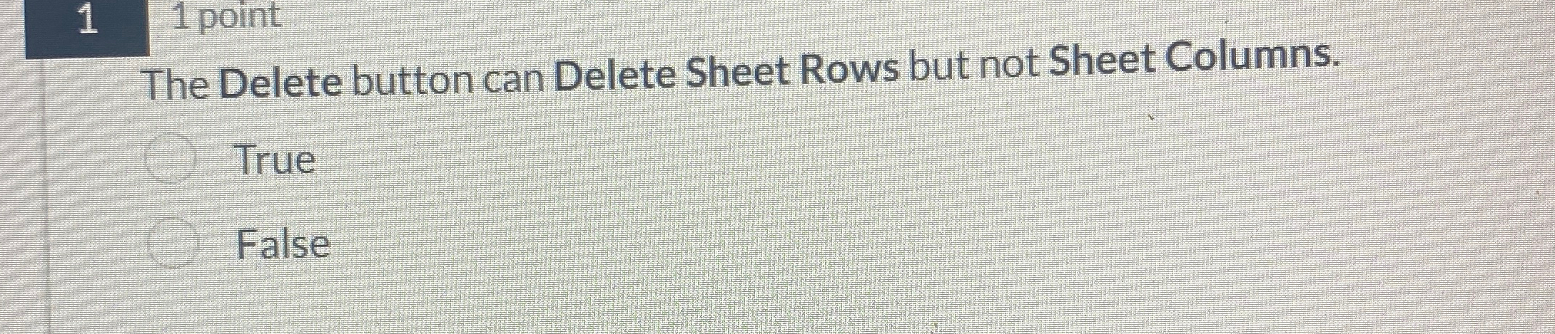 Solved 1 ﻿pointThe Delete button can Delete Sheet Rows but | Chegg.com