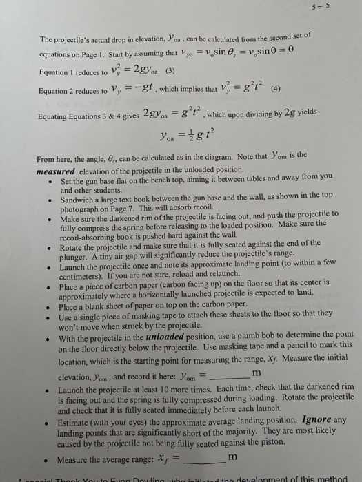 Lab 5: Projectile Motion Objective: Predict where a | Chegg.com